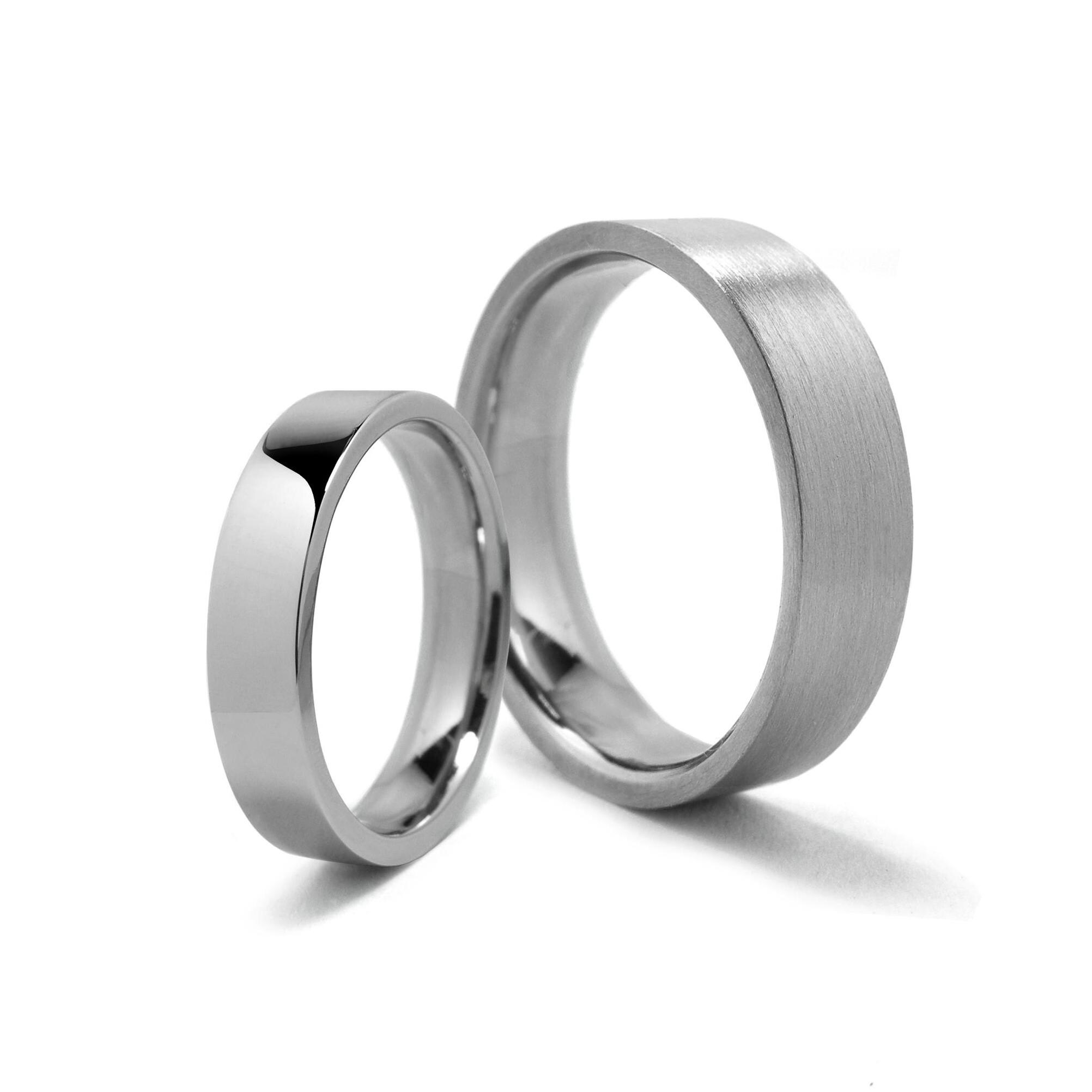 FLAT wedding band ring in 2mm 3mm 4mm 5mm crafted in stainless steel
