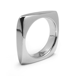 QUADRUM Square Rounded Band Ring in Stainless Steel by Taormina Jewelry ...