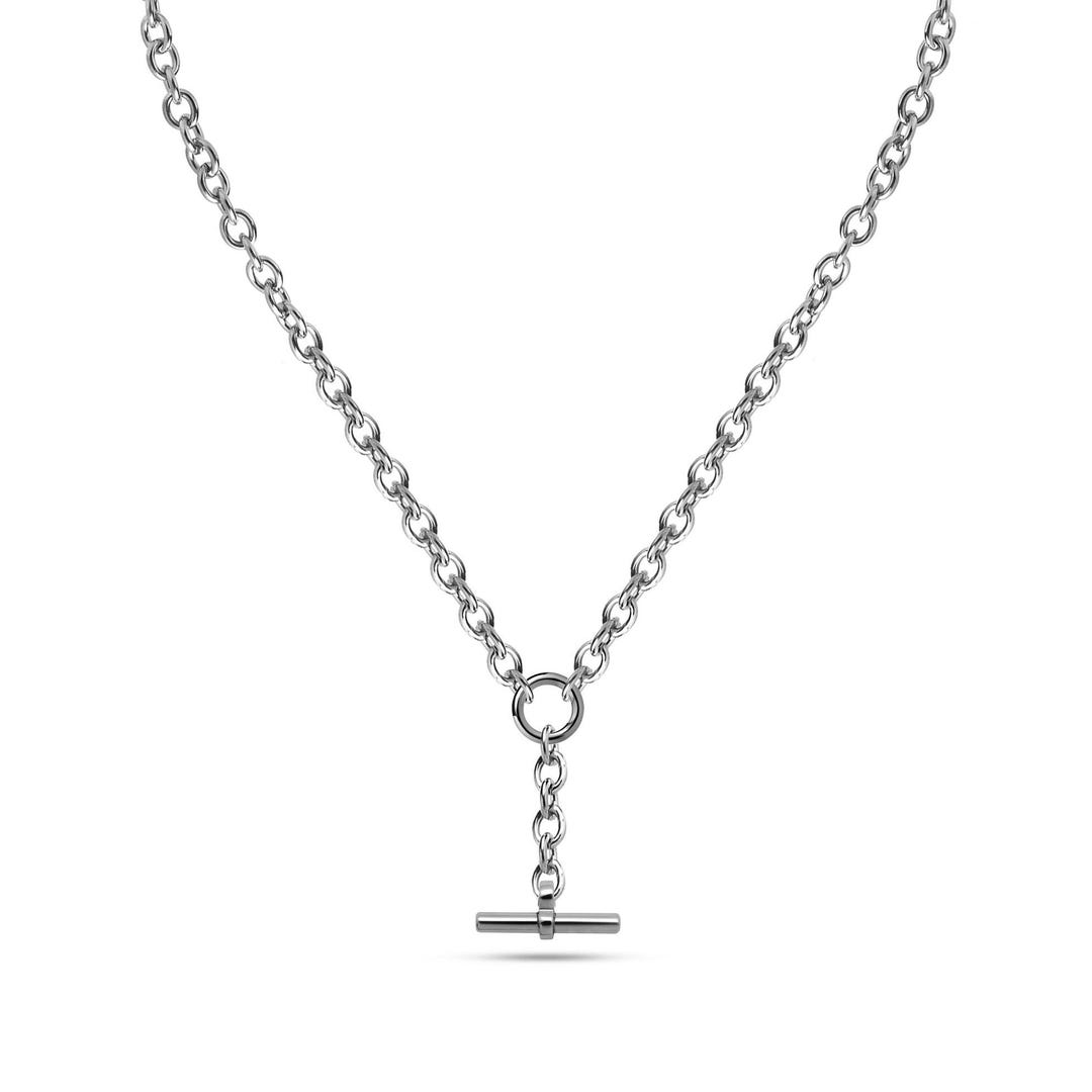 Lariat T-bar Toggle Chain Necklace | Stainless Steel Modern Minimalist ...