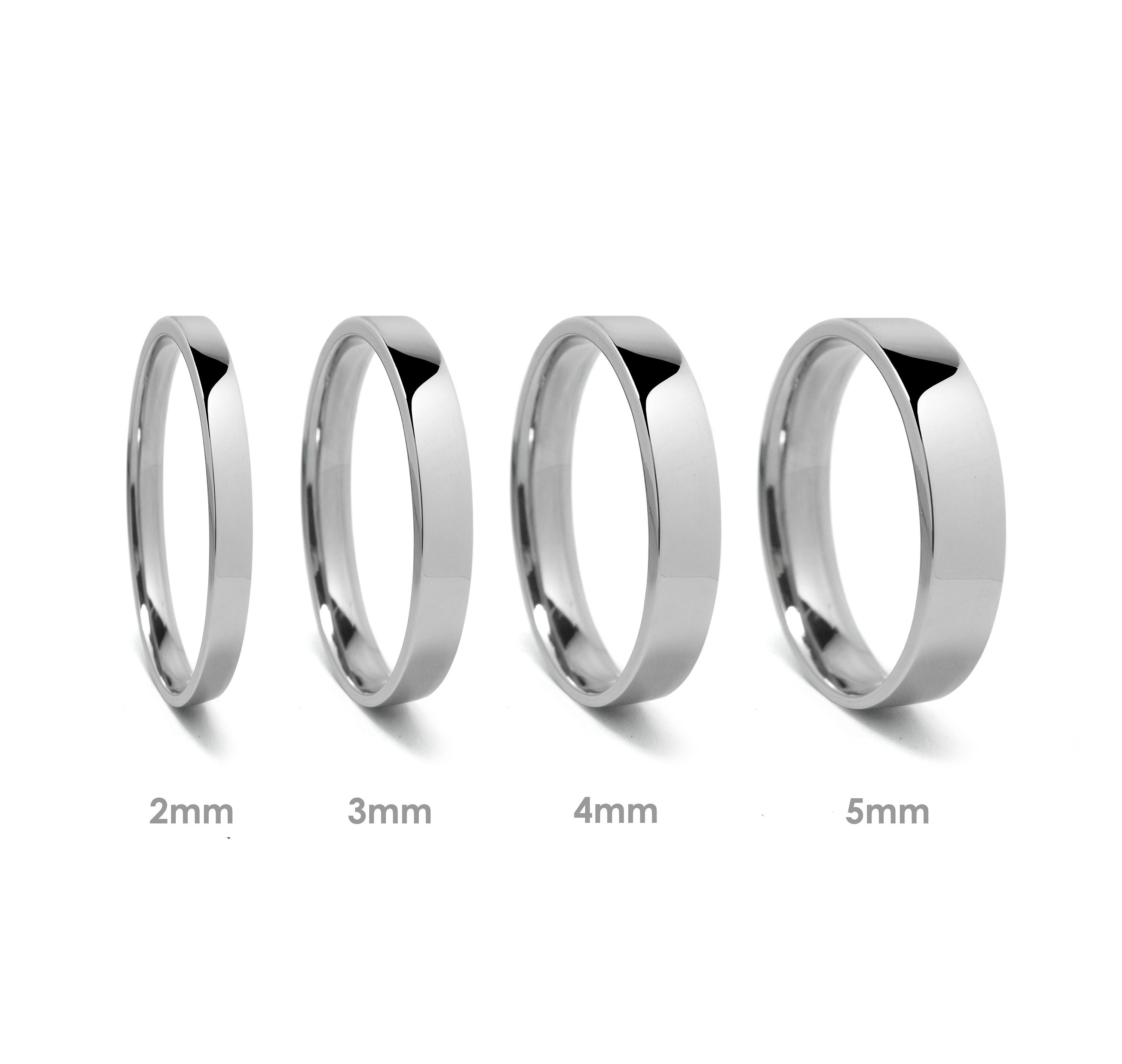 FLAT wedding band ring in 2mm 3mm 4mm 5mm crafted in stainless steel by ...