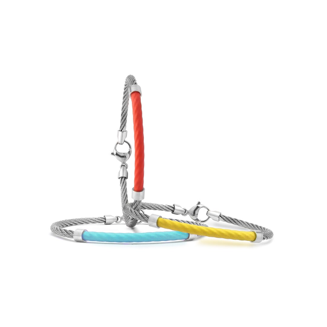 Colored 3mm Stainless Steel Cable Rope Bracelet by Taormina Jewelry - Etsy