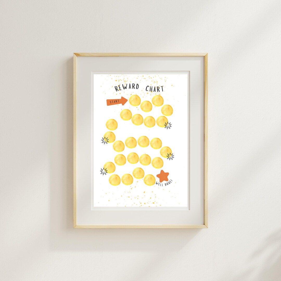 Reward Chart for Toddlers Yellow Potty Training, Good Behaviour ...