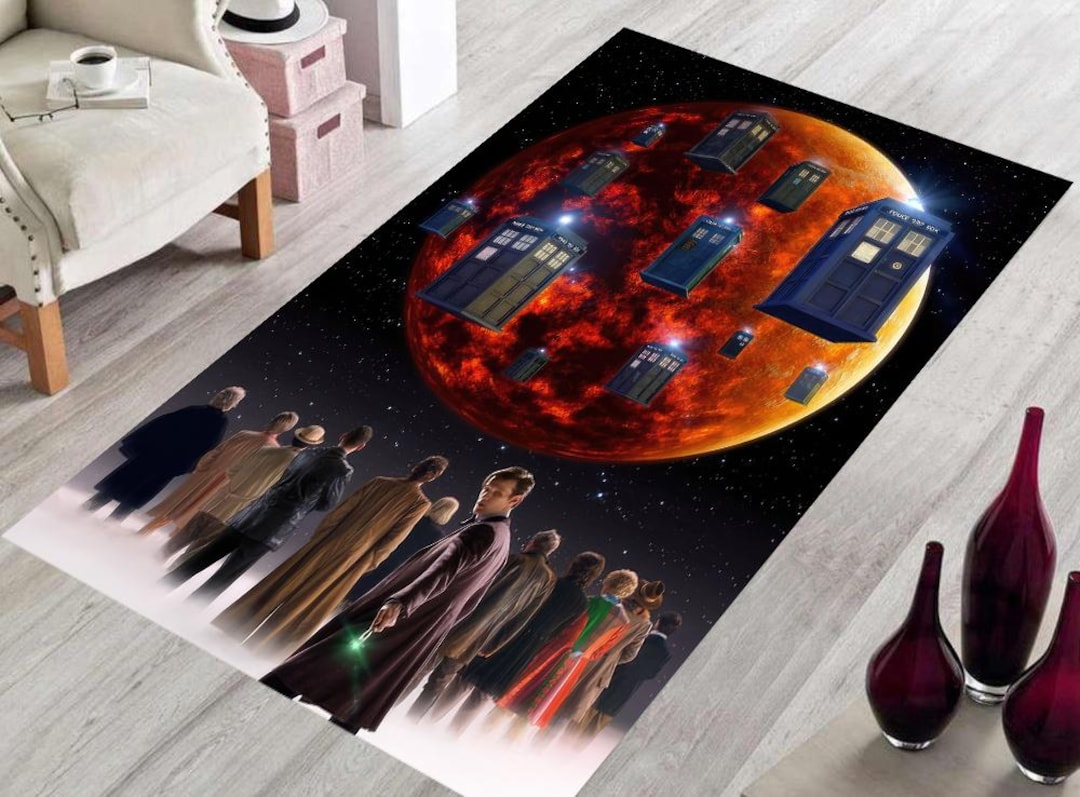 Police Box Rug: Movie Room Decor, Custom Area Rug - Etsy
