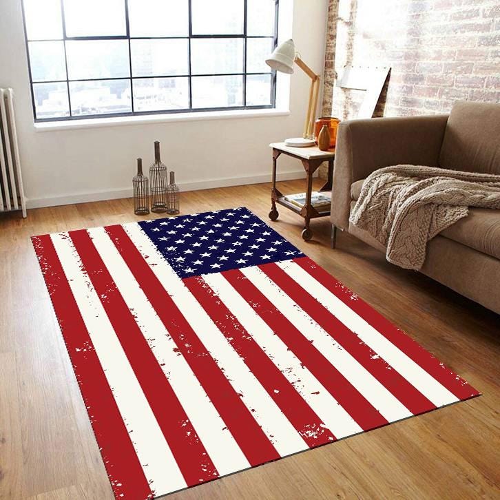 United States Flag, United States Rug, America Flag Rug, Colorful Rug ...