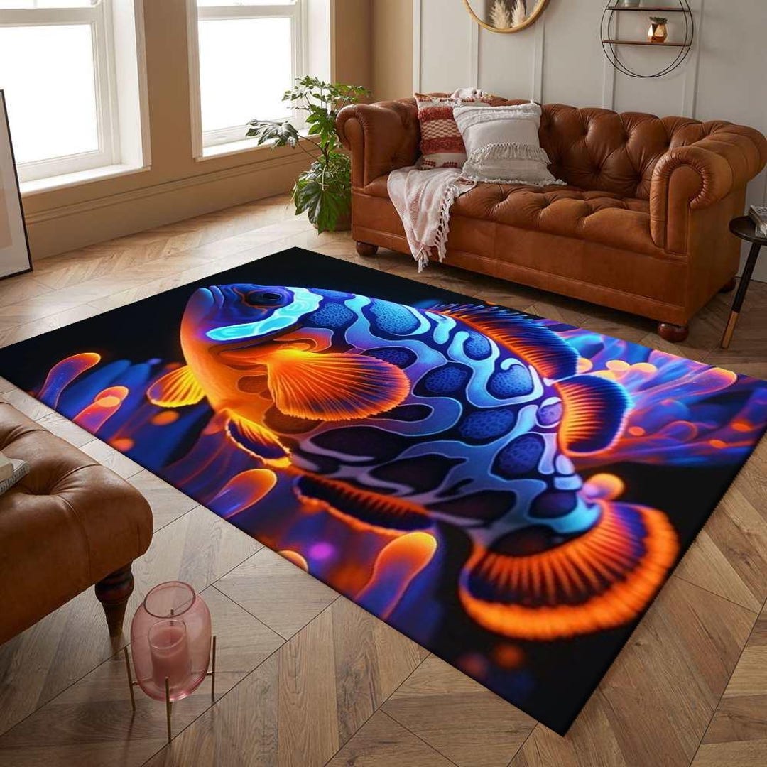 Colorful Fish Rug, Fish Rug, Fish, Colorful Rug, Boys Room Rug, Girls ...