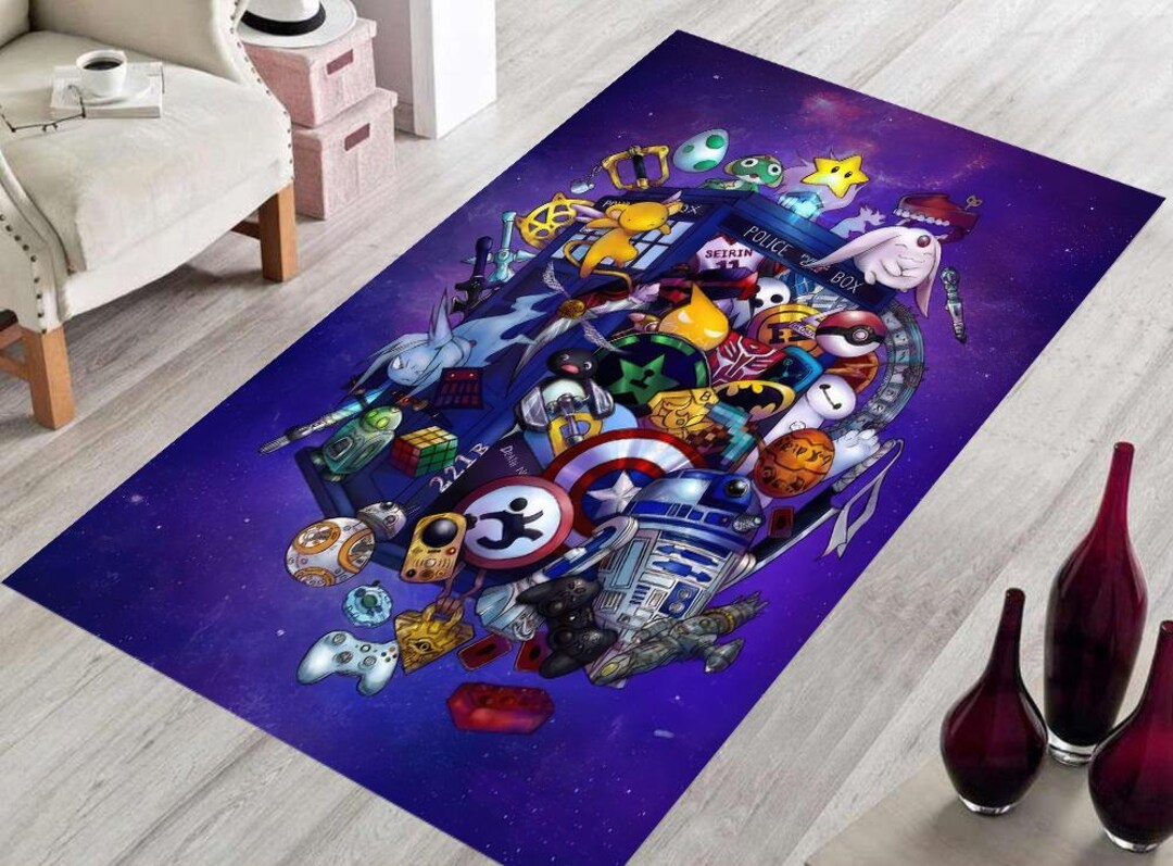 Police Box Rug: Modern Movie Character Rug, Boys/girls Room Decor - Etsy