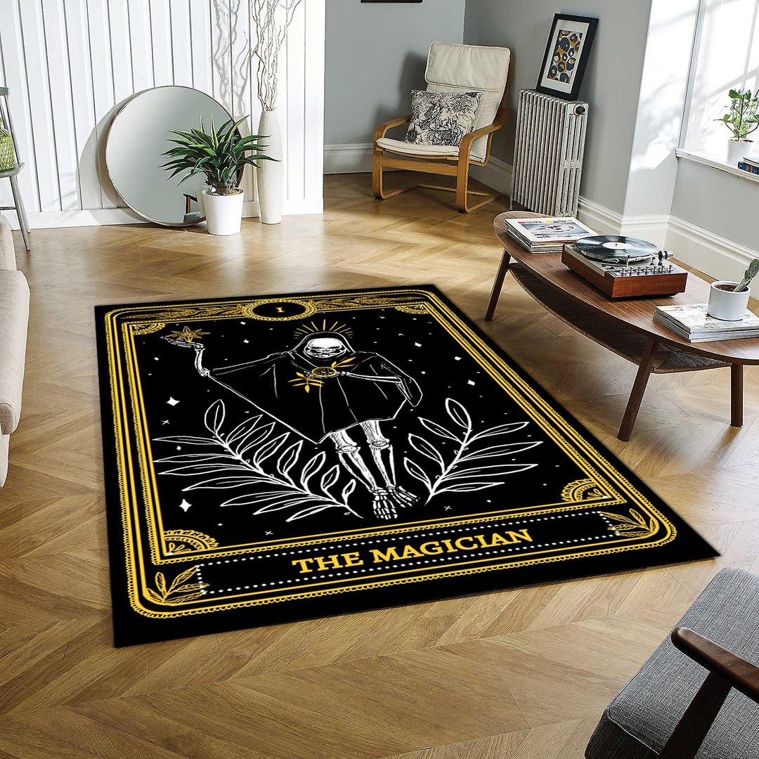 The Magician Rug: Cotton Woven Tarot Card Decor Rug - Etsy