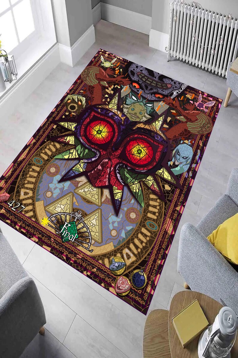 Majora's Mask Rug: Zelda Gaming Area Rug, Home Decor - Etsy