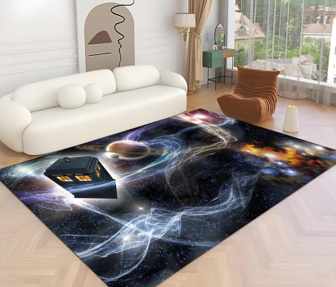 Police Box Rug, Police Box, Box, Black Rug, Colorful Rug, Boys Room Rug ...