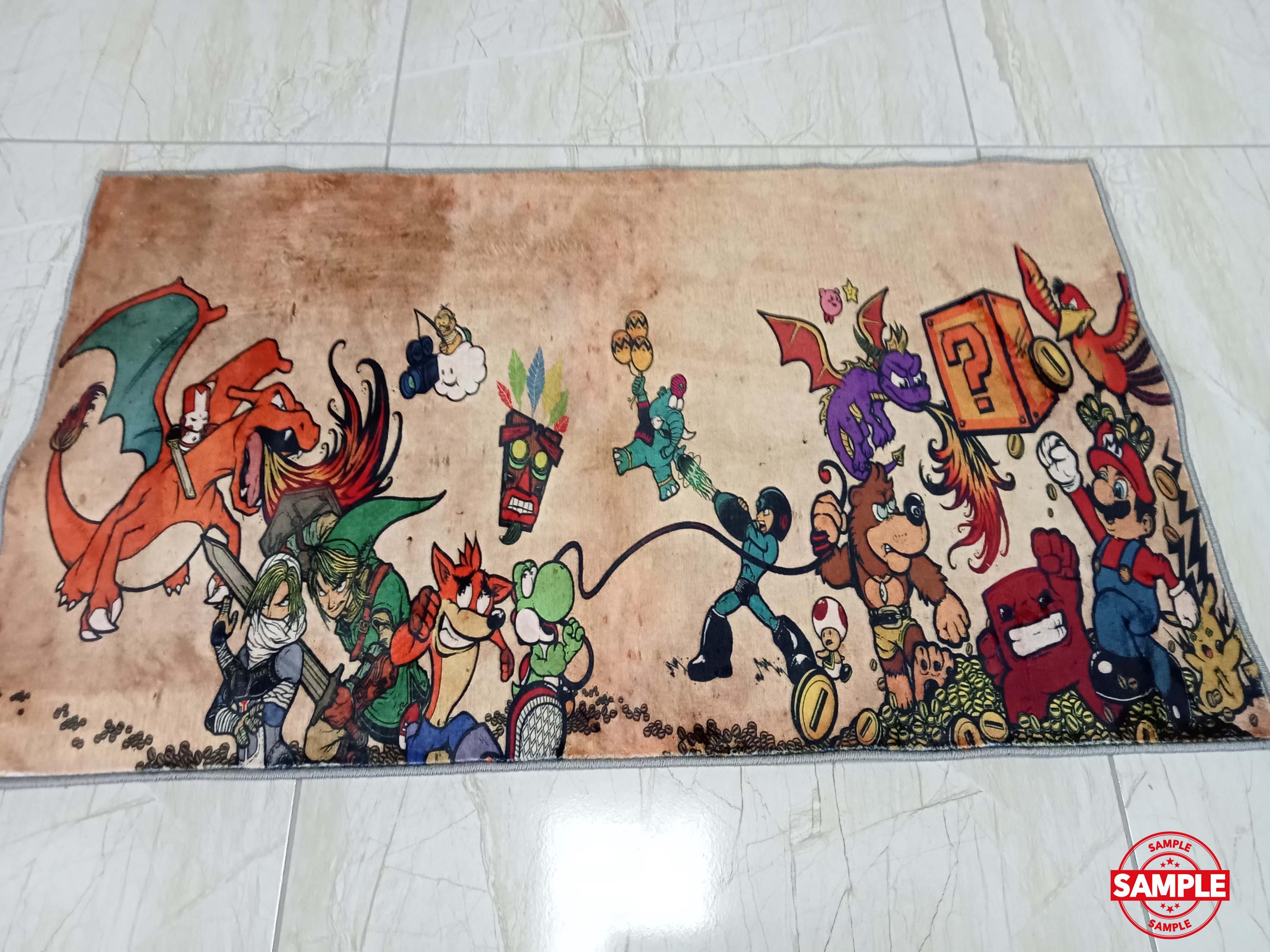 Retro Game Character Rug: Vintage Atari Style Runner, Game Rug, Vintage ...