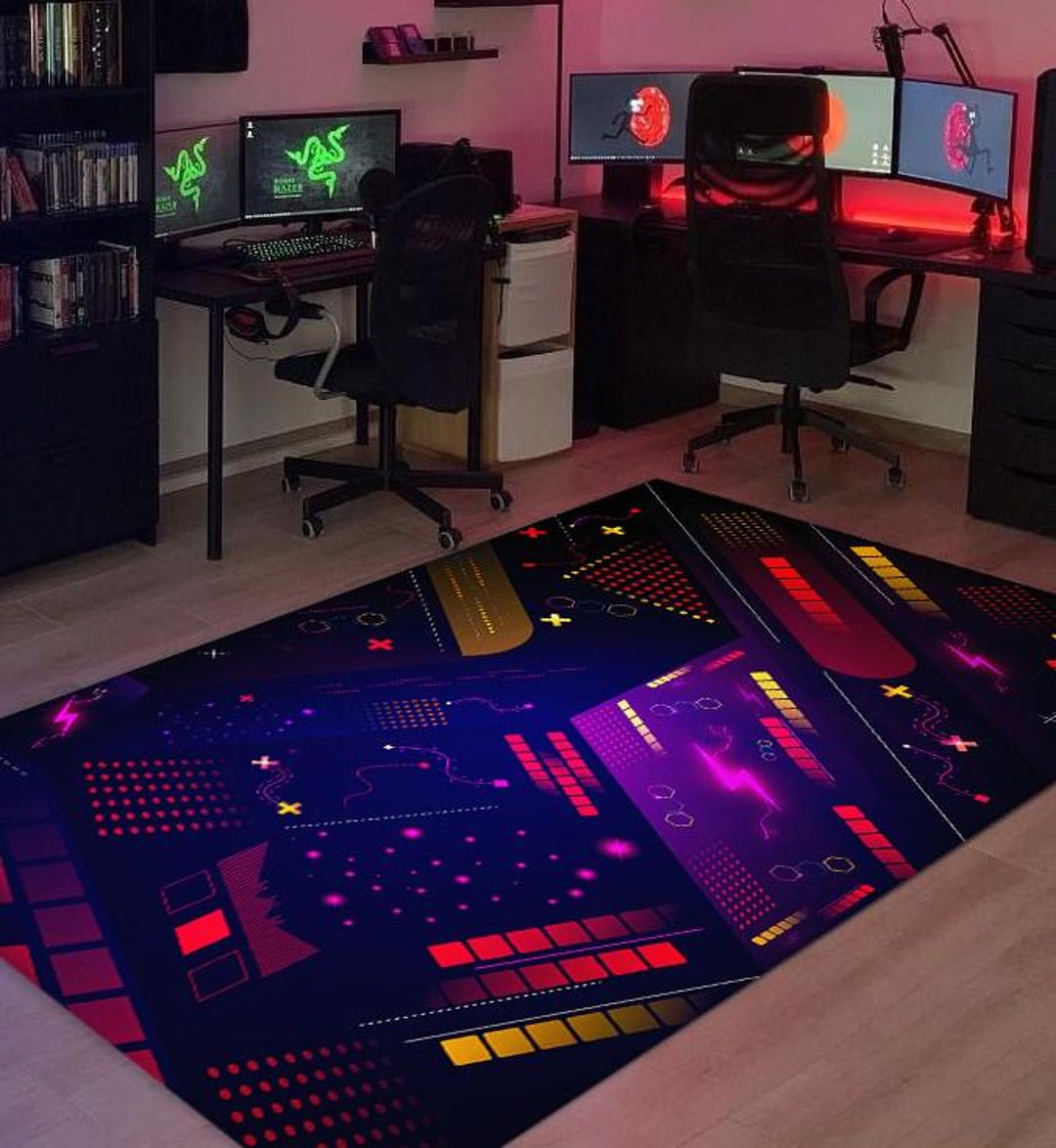 Neon Look Rug, Neon Rug, Colorful Rug, Boys Room Rug, Girls Room Rug ...