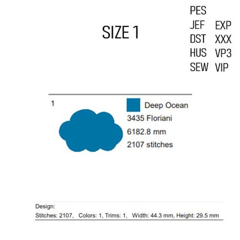Cloud Embroidery - Machine Embroidery Design, Minimal Cloud, Mini ...