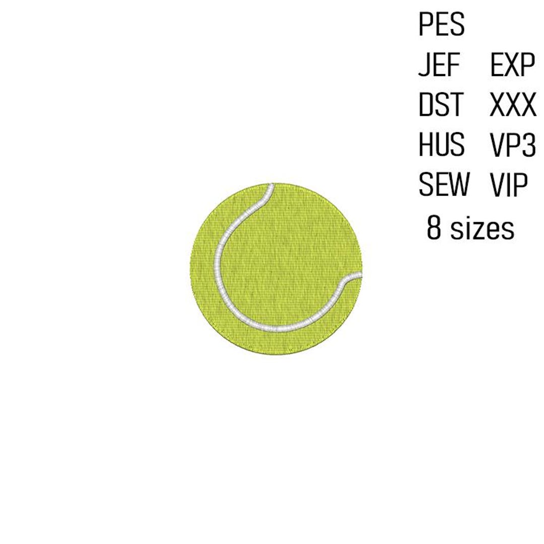 Tennis Embroidery Design, Ball Machine Embroidery Pattern, 12 Sizes - Etsy