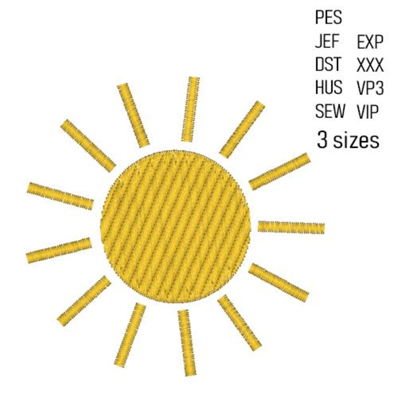 Embroidery Design Sun - Etsy