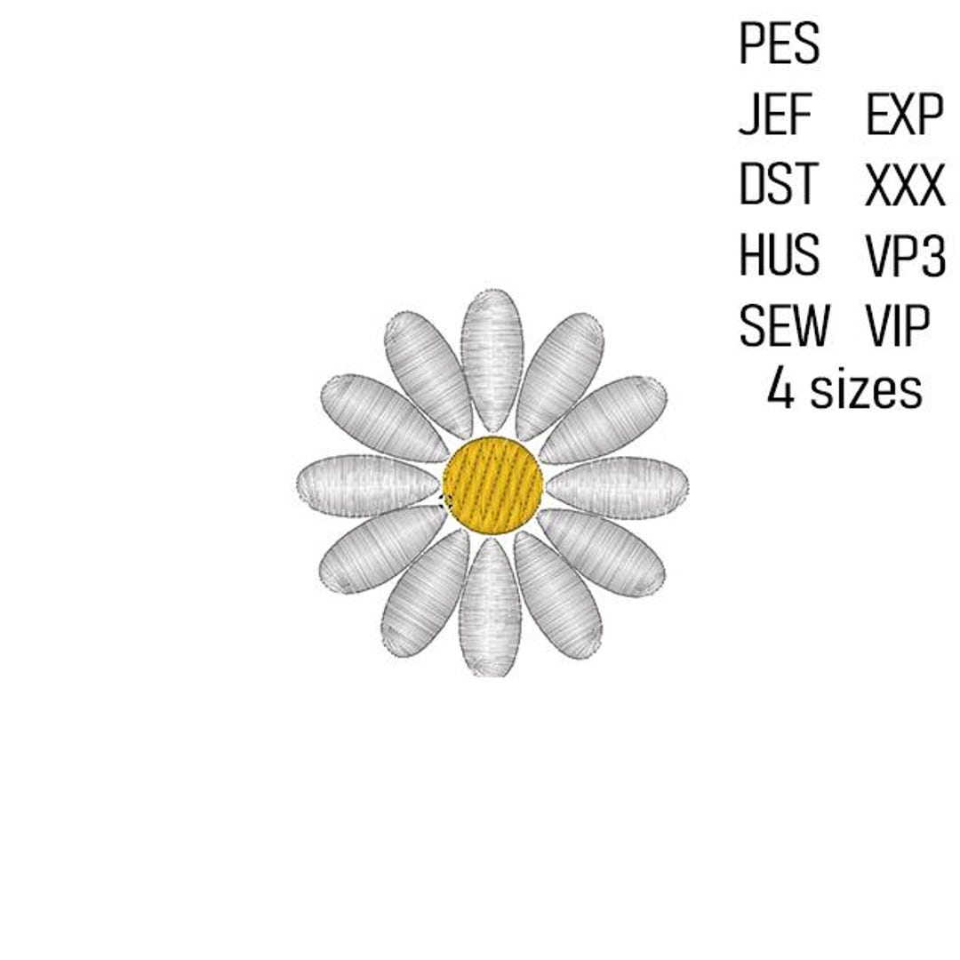 Daisy Embroidery Design, Machine Embroidery File, Daisy Embroidery ...