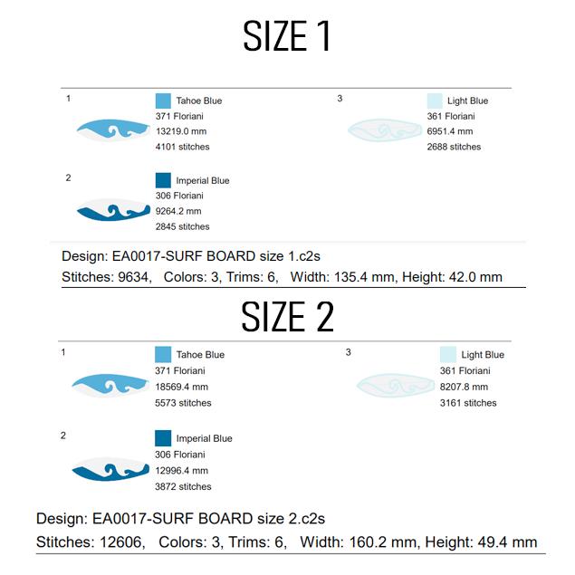 Surfboard Embroidery - Machine Embroidery Design, Surfing Embroidery ...