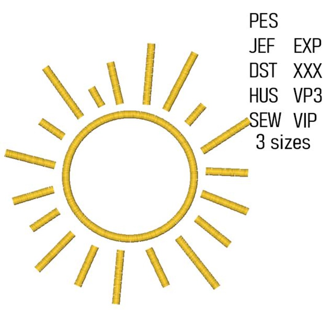 Sun Applique Embroidery Design, Sunshine Applique Machine Embroidery ...
