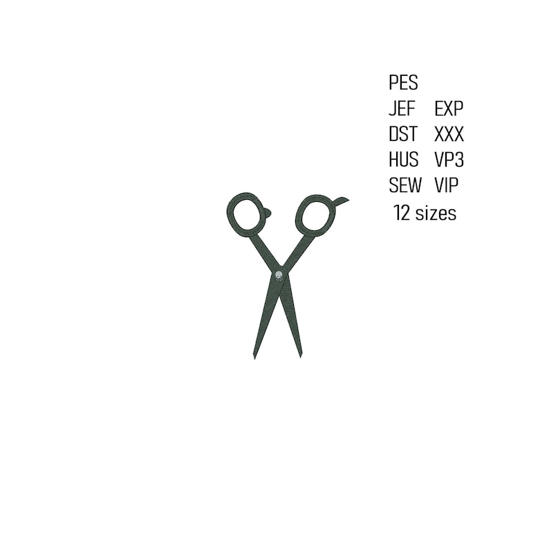 Scissors Embroidery Design, Barber Embroidery Pattern, Hairdresser ...