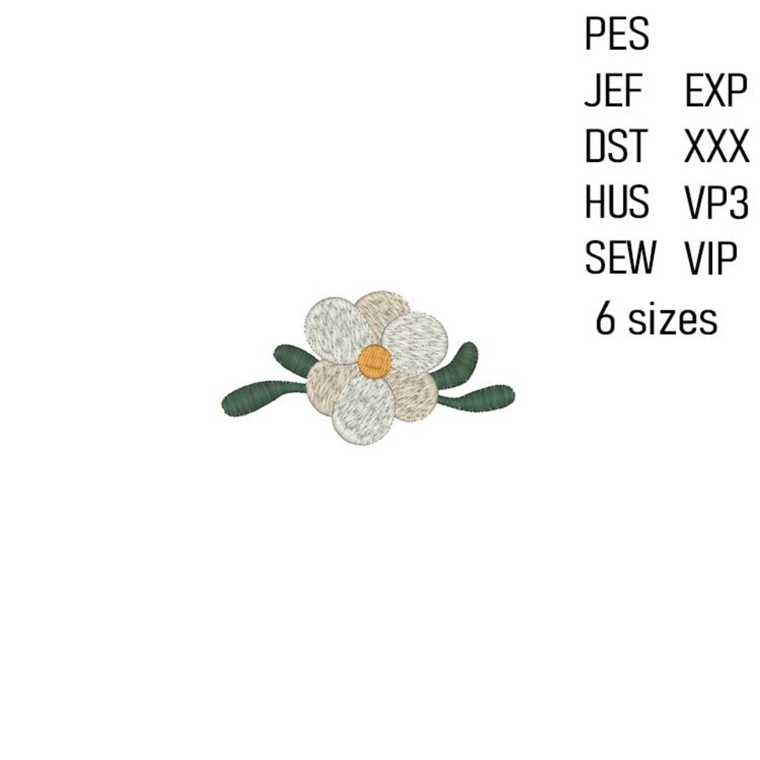 Mini Flower Embroidery Design, Machine Embroidery File, 6 Sizes ...