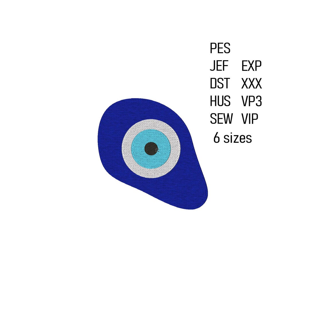 Evil Eye Embroidery Design: Blue Talisman Pattern (6 Sizes) (digital ...