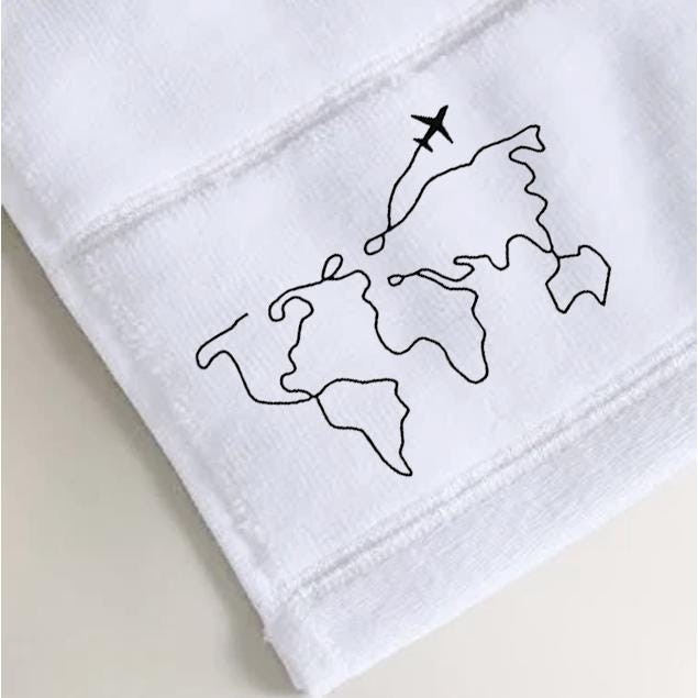 World Map Embroidery Design: Travel Embroidery Pattern, 10 Sizes ...