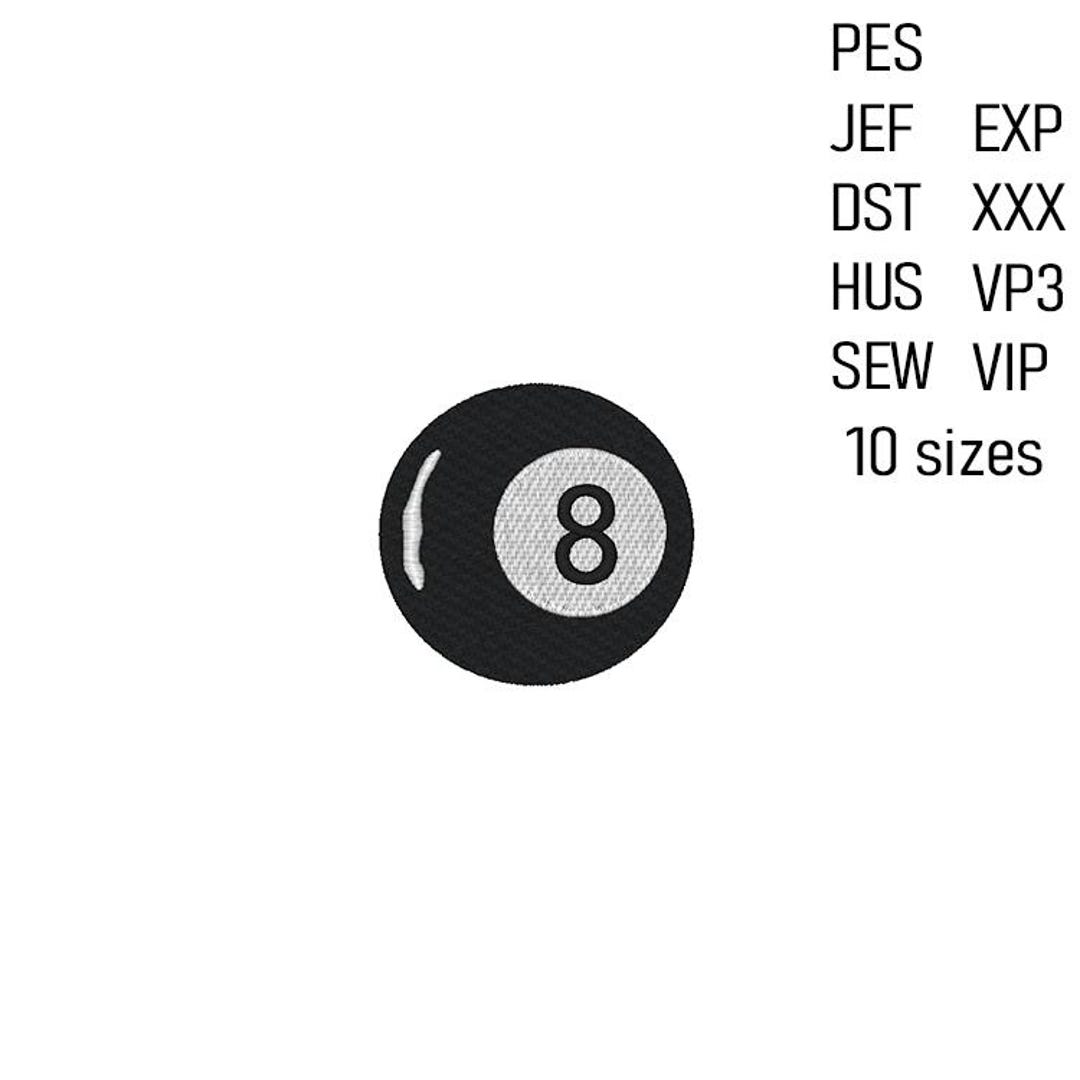 Billiard Ball Embroidery Design, Machine Embroidery File, Mini 8 ...