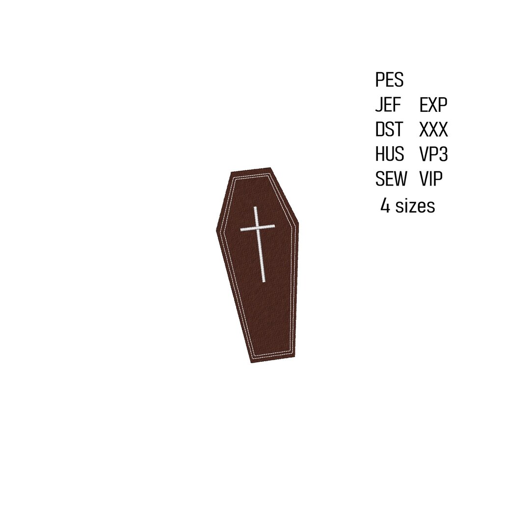 Tiny Cross Coffin Embroidery Design, 4 Sizes, Digital Download - Etsy