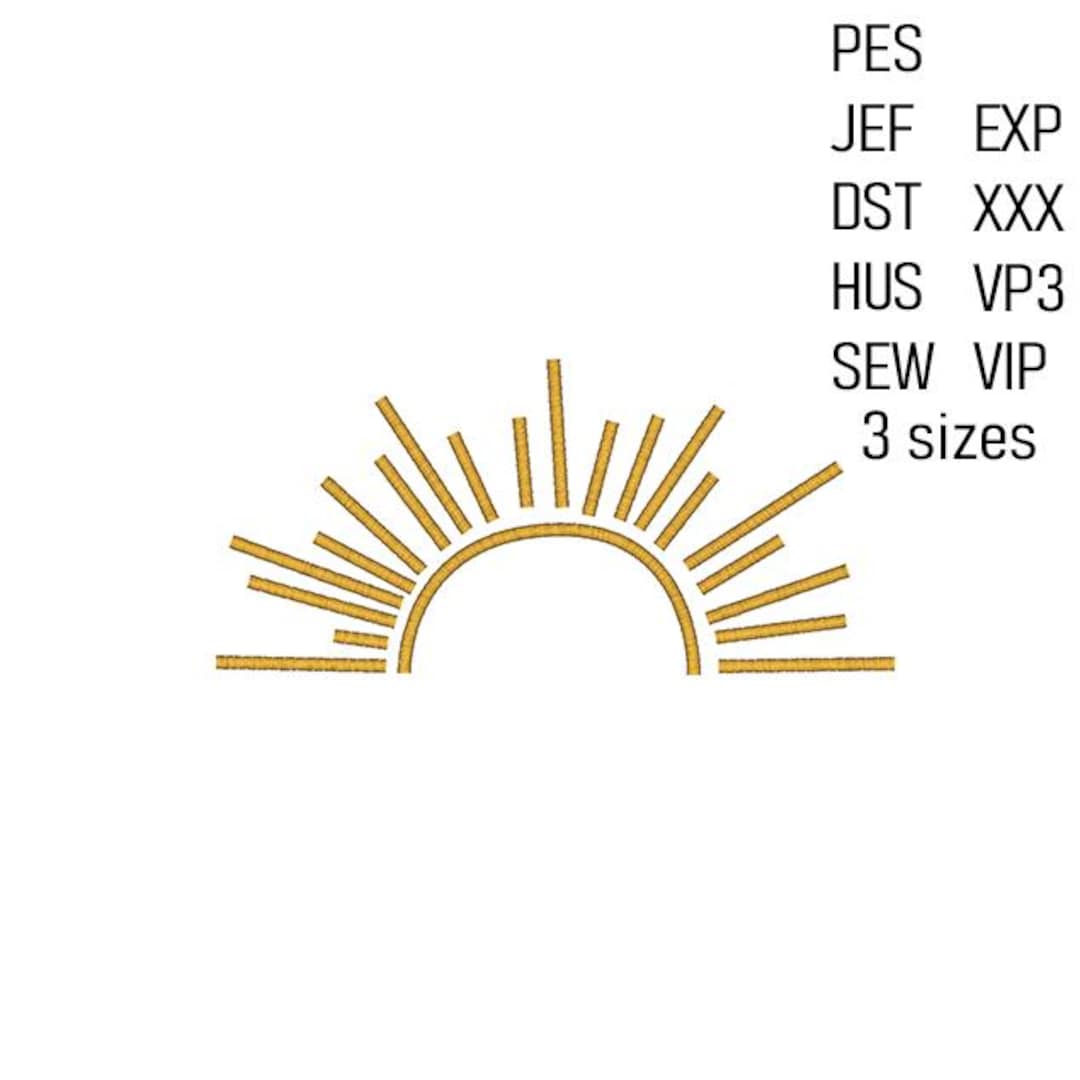 Sunshine Embroidery Design, Machine Embroidery Design, Minimal Sunshine ...