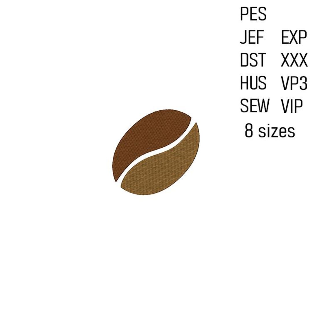 Coffee Embroidery Design, Bean Machine Embroidery File, 8 Sizes - Etsy