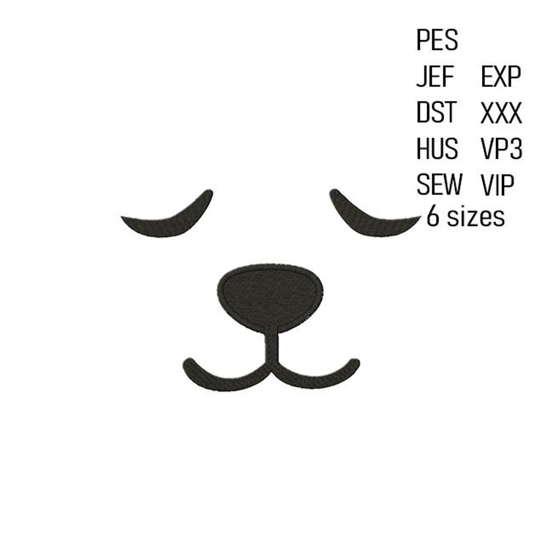 Teddy Eyes Embroidery Design, Bear Eyes Embroidery Pattern, Bear Face ...
