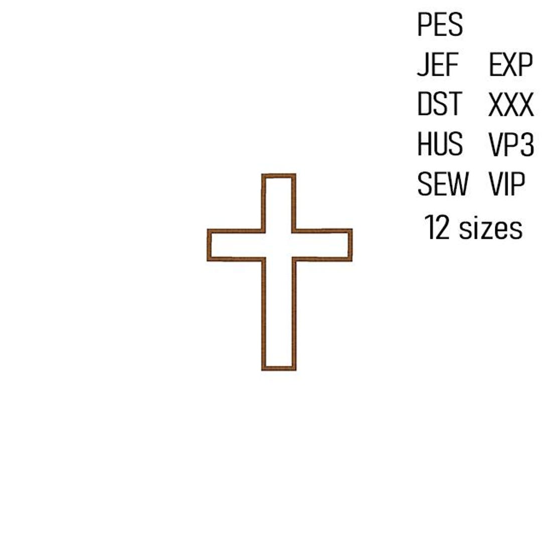 Cross Applique Embroidery Design: Christian Machine Embroidery Pattern ...
