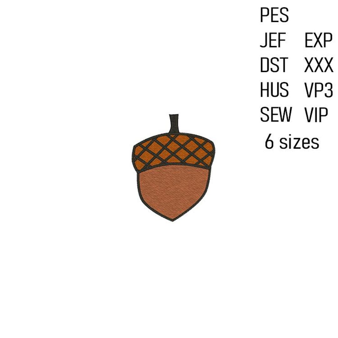 Autumn Acorn Embroidery Design, Oak Tree Machine Embroidery Pattern, 6 ...