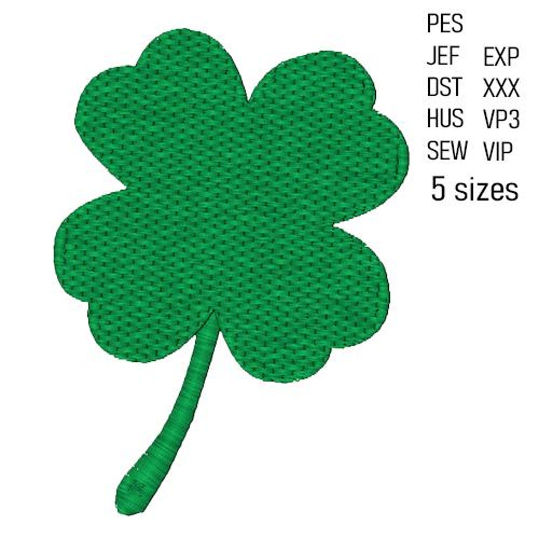 Four Leaf Clover Embroidery - Machine Embroidery Design, Minimal Four ...