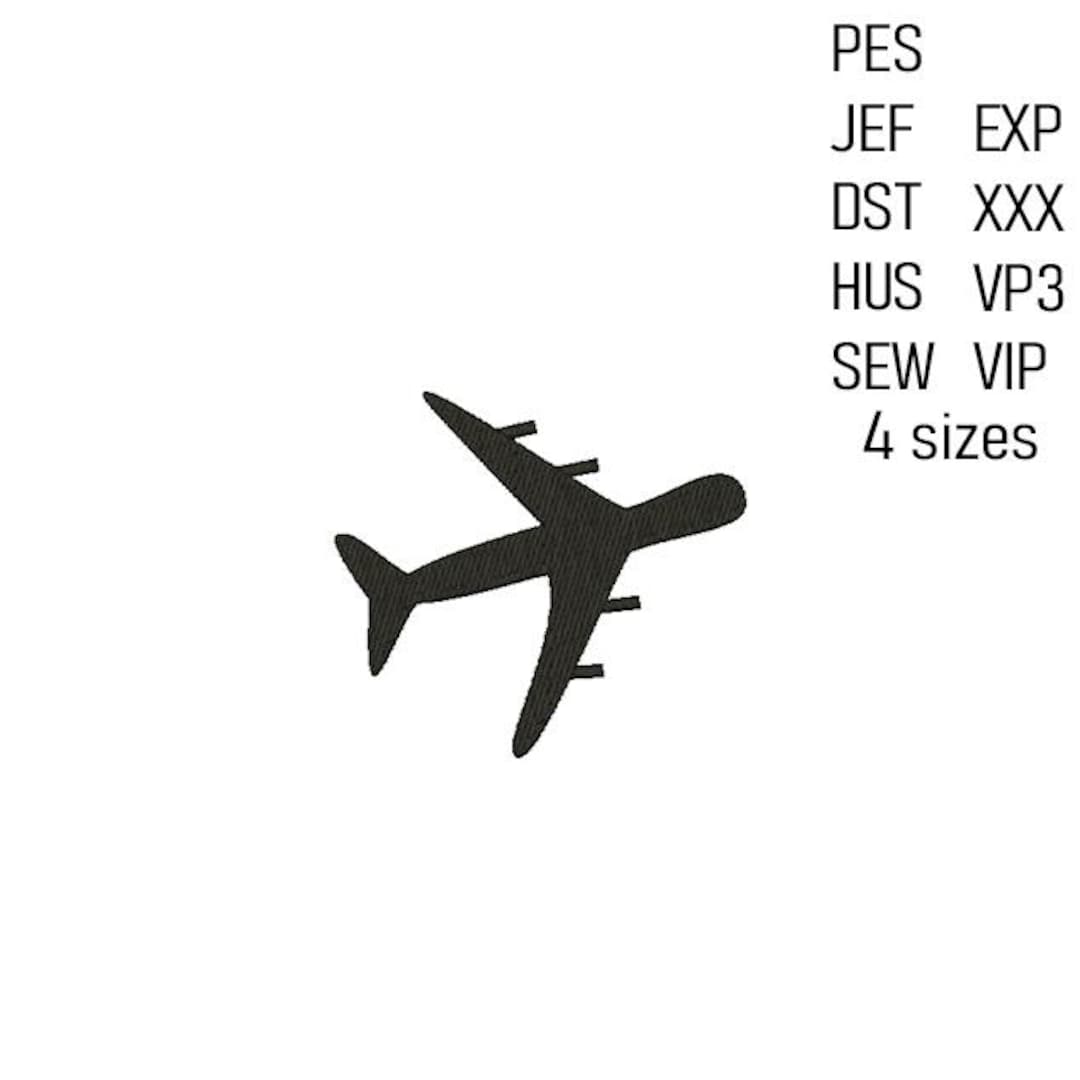 Plane Embroidery Design, Aircraft Machine Embroidery File, Plane ...