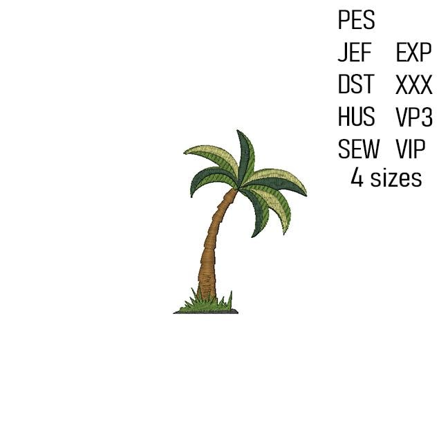 Palm Tree Embroidery Design, Machine Embroidery File, Tropical ...