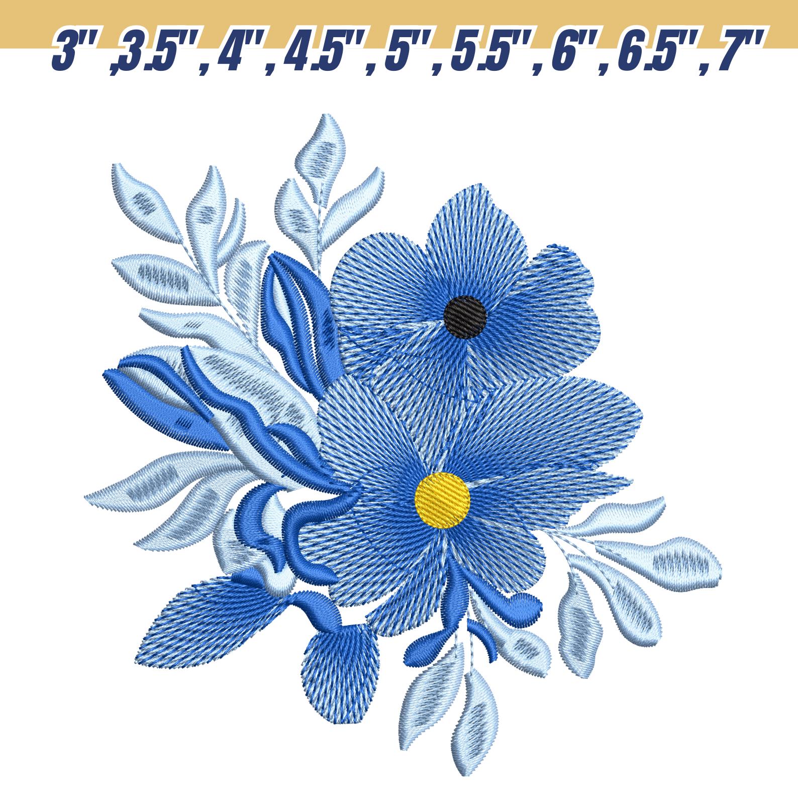Wildflower Machine Embroidery Designs: Floral Bundle, 9 Sizes (instant ...