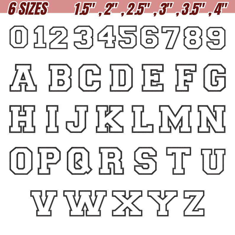 BX Sports Embroidery Font , Varsity College Letter Font, Sports ...