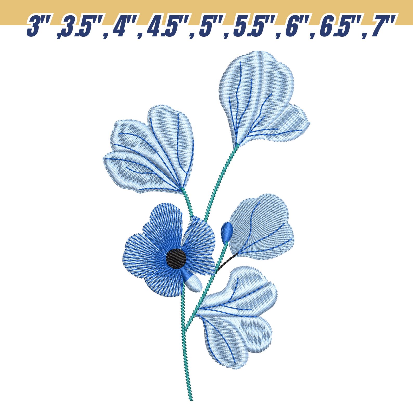Wildflower Machine Embroidery Designs: Floral Bundle, 9 Sizes (instant ...