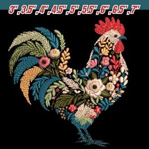 Floral Chicken Embroidery Design – Farmhouse Hen Pattern (digital ...