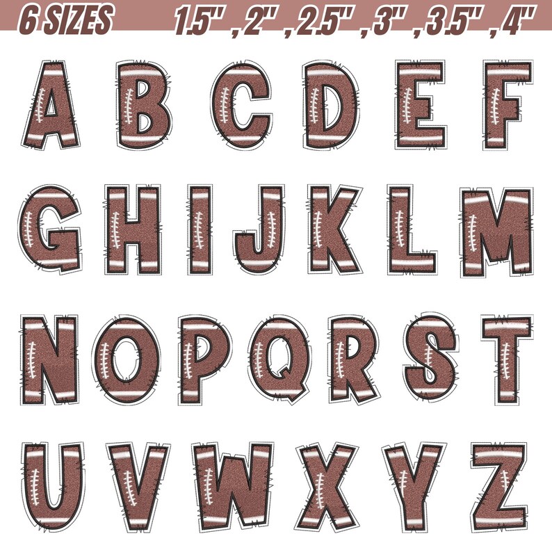 Football Alphabet Embroidery Font – Sports Letter & Number Embroidery ...