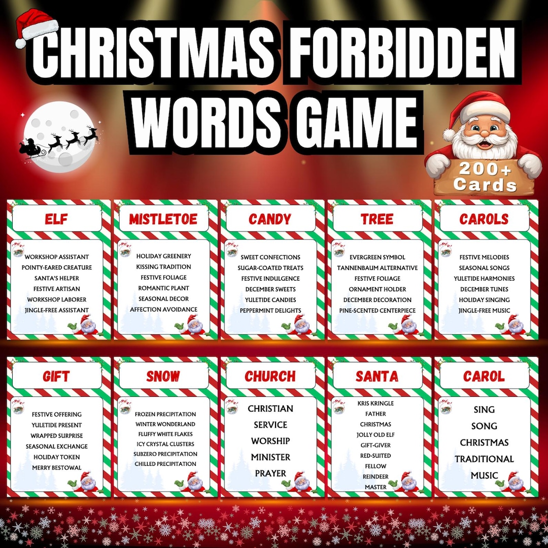 Christmas Forbidden Words, Christmas Party Games, Printable Christmas ...