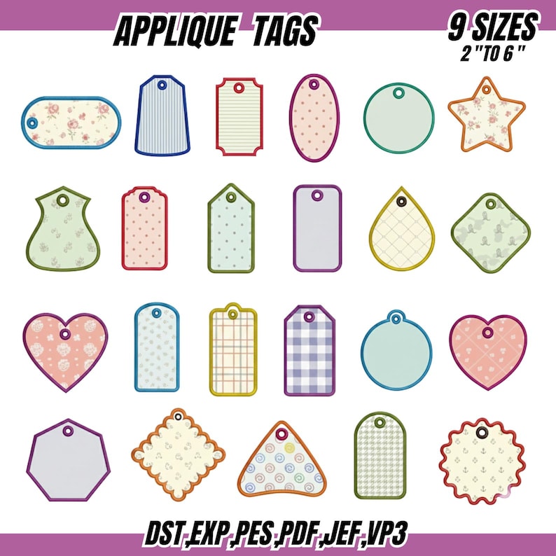 Tag Applique Embroidery Designs, Applique Machine Embroidery Design ...