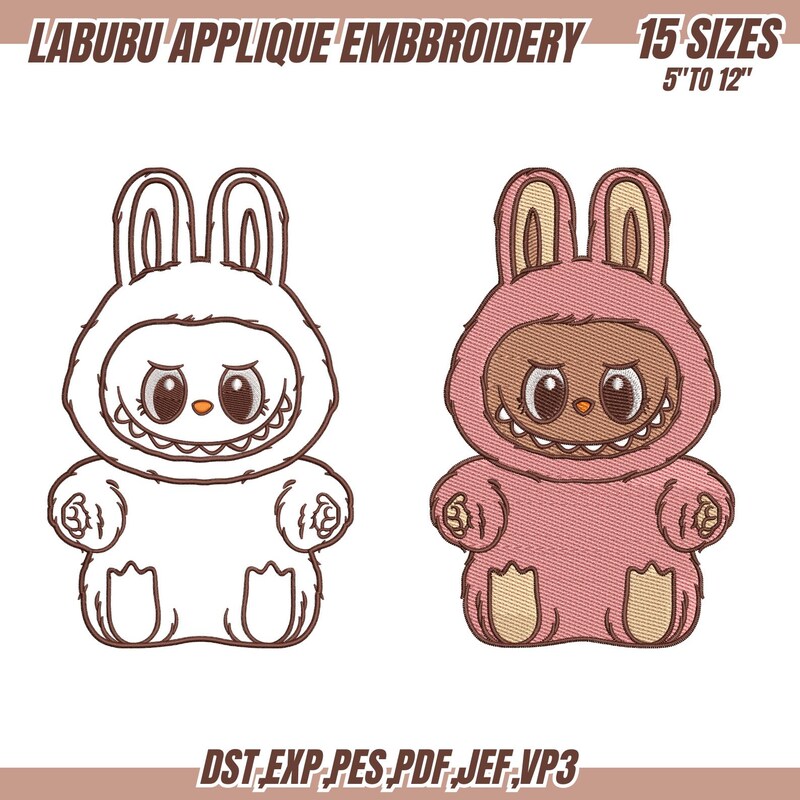 Labubu Applique Embroidery Patch - Etsy UK