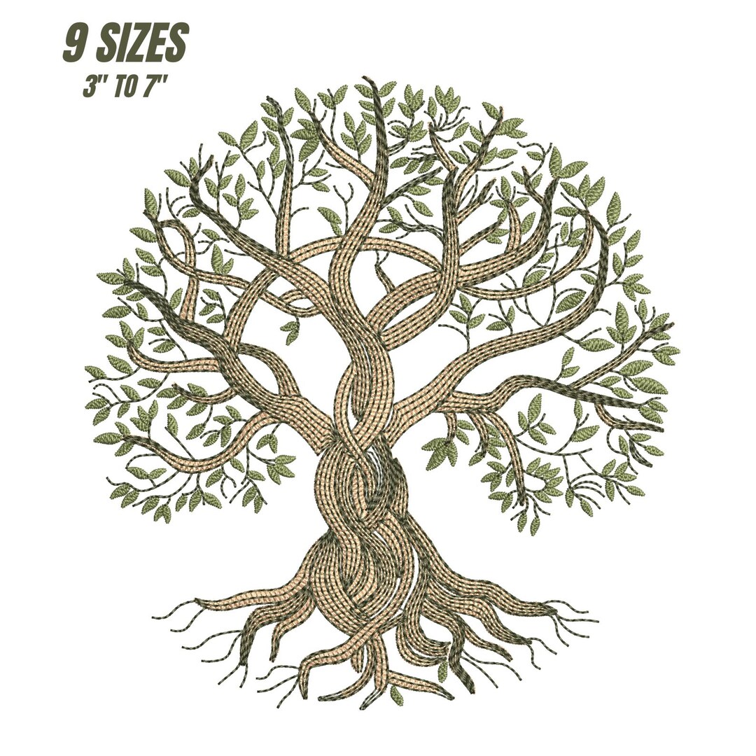 Tree of Life Machine Embroidery Design: Nature Scene (9 Sizes, Instant ...