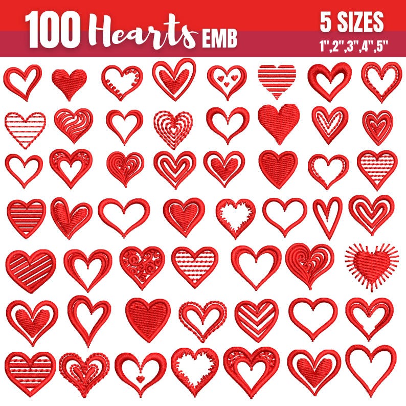 Heart Embroidery Design: Mini Fill Stitch Pattern (digital Download) - Etsy
