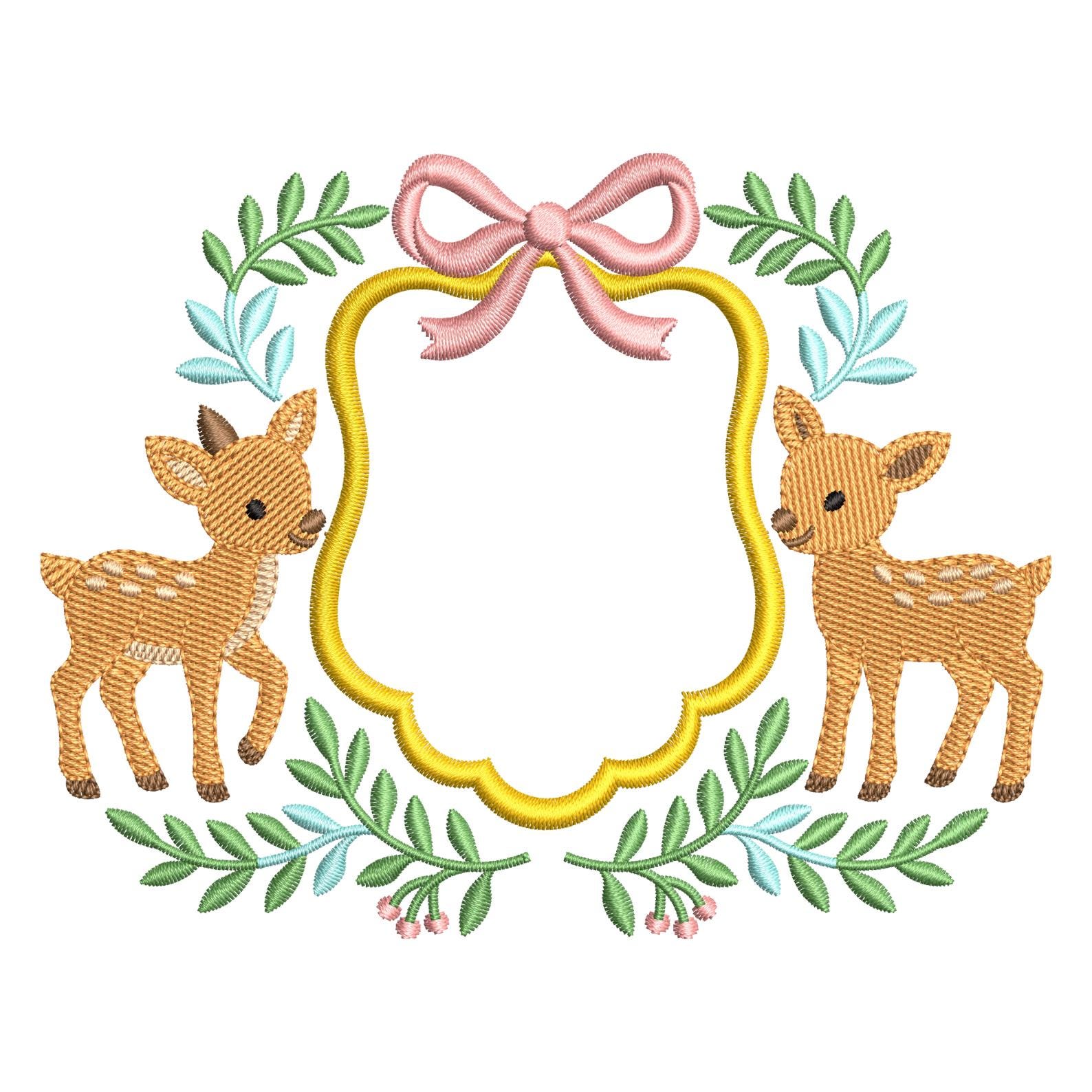 Baby Animal Crest Frame Embroidery Designs (digital Download) - Etsy