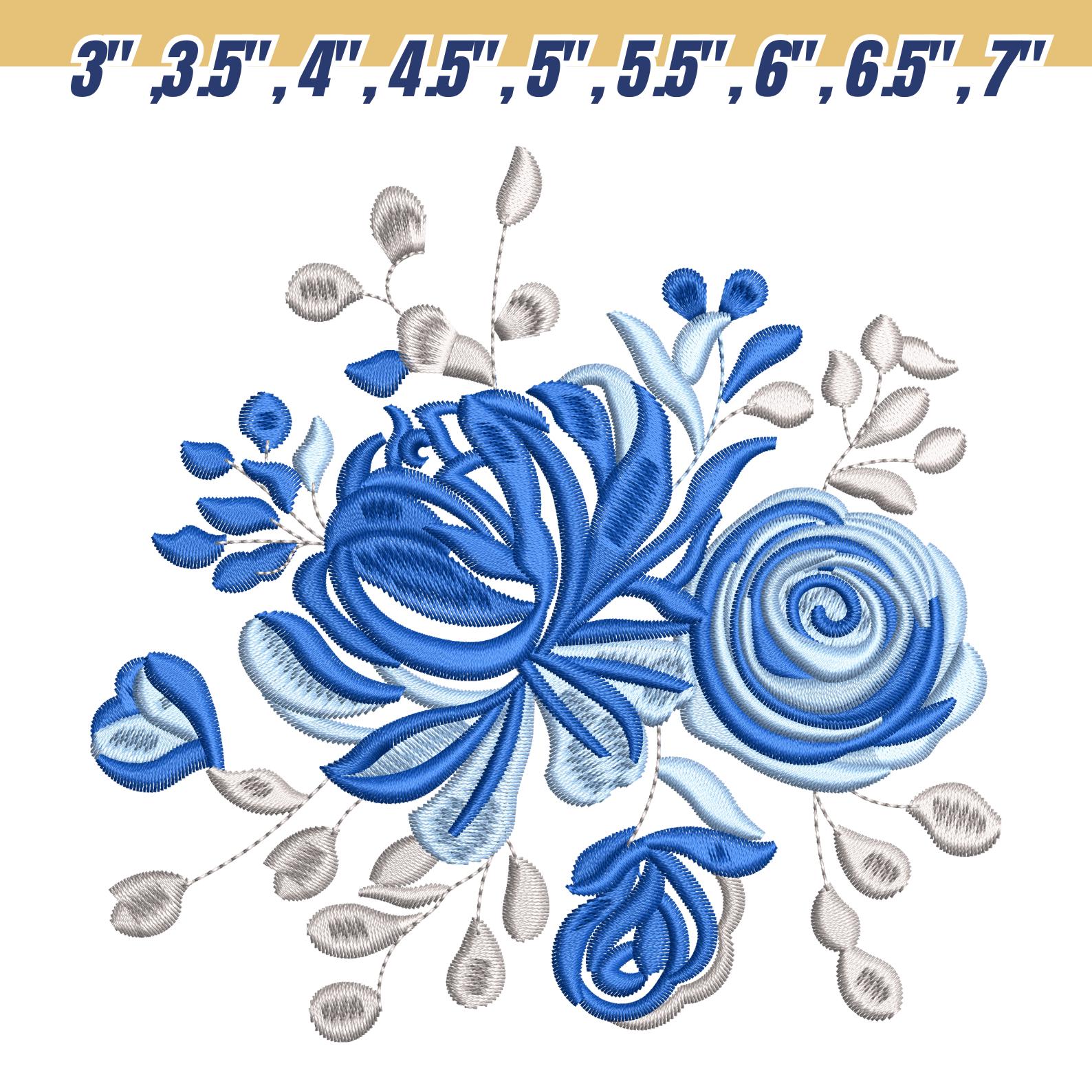 Wildflower Machine Embroidery Designs: Floral Bundle, 9 Sizes (instant ...
