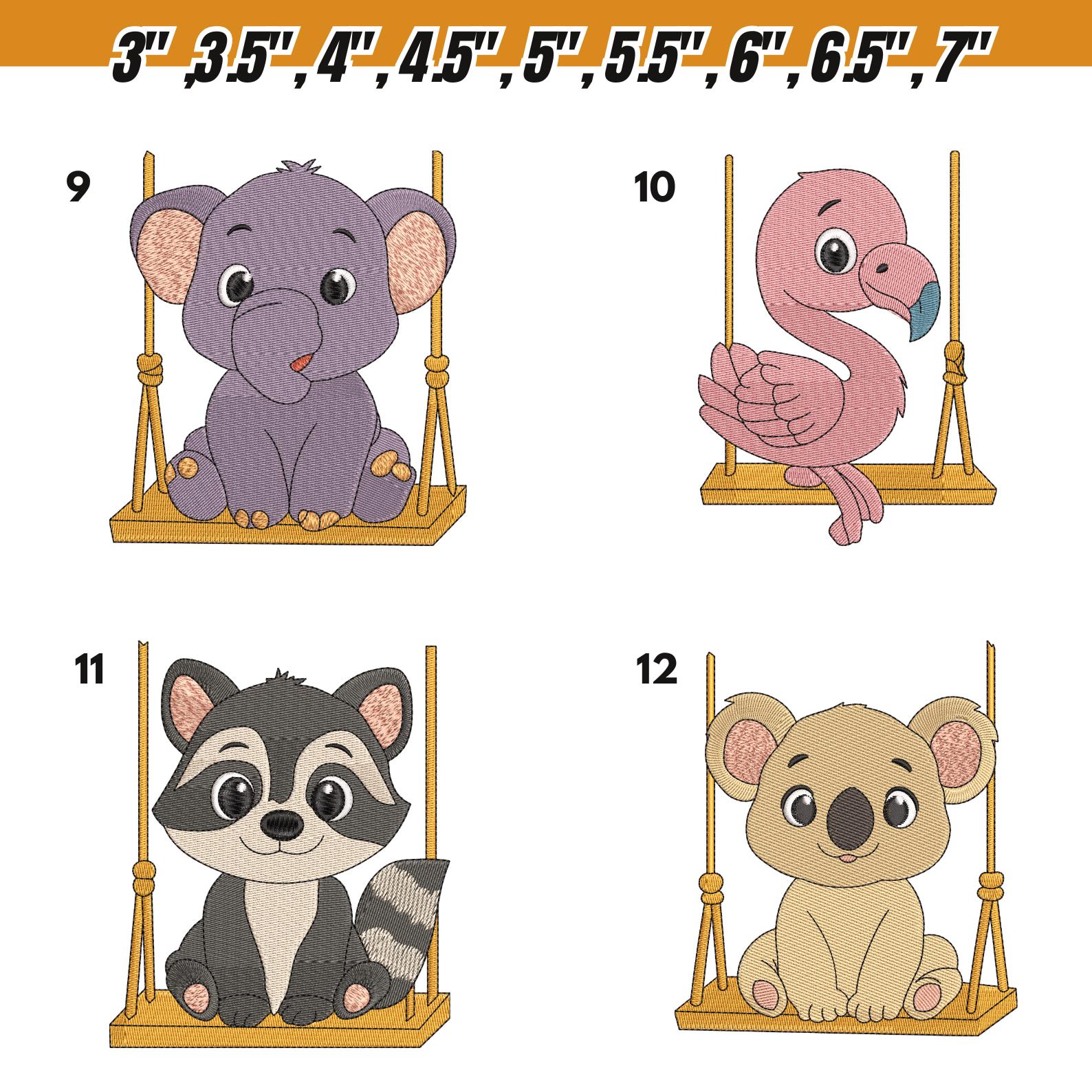 Safari Animals Embroidery Designs: Zoo & Farm Animals, 9 Sizes (instant ...