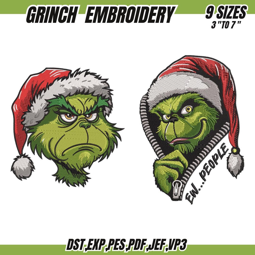 Grinch Christmas Embroidery Design Bundle: Festive Holiday Stitching ...