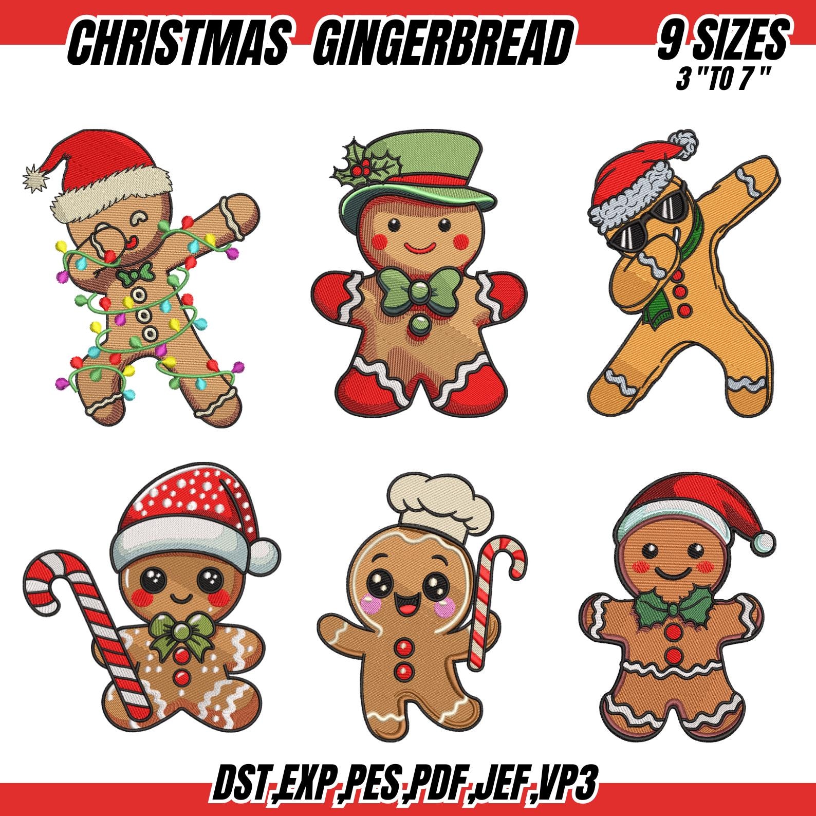Gingerbread Cookies Christmas Embroidery Designs - Funny Baking ...